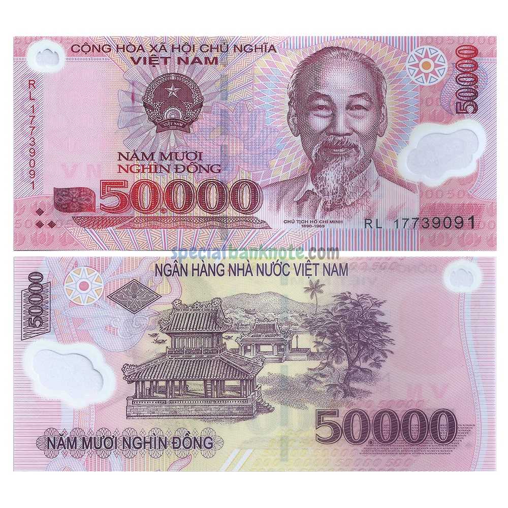 Vietnam 50000 Dong Polymer Banknote 2023 P 121q UNC Special Minds