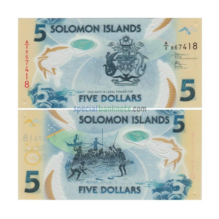Solomon Islands 5 Dollars Polymer Banknote, 2019-2022, UNC - Special ...