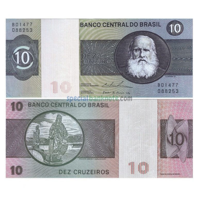 Brazil 10 Cruzeiro Banknote,1970-1980, UNC - Special Minds Store