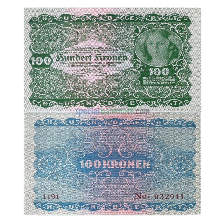 Austria 100 Krone Banknote, 1922, UNC – Special Minds Store
