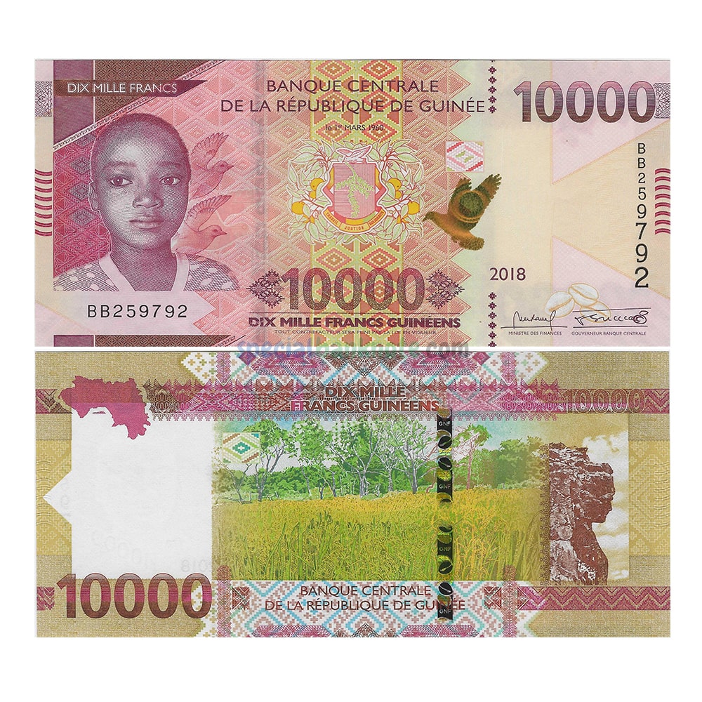 Guinea 10000 Mille Francs Banknote, 2018-2020, UNC - Special Minds Store