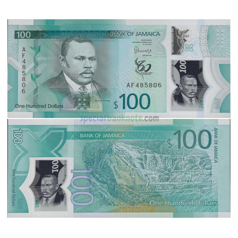 Jamaica 100 Dollars 60 Years of Independence Commemorative Polymer ...