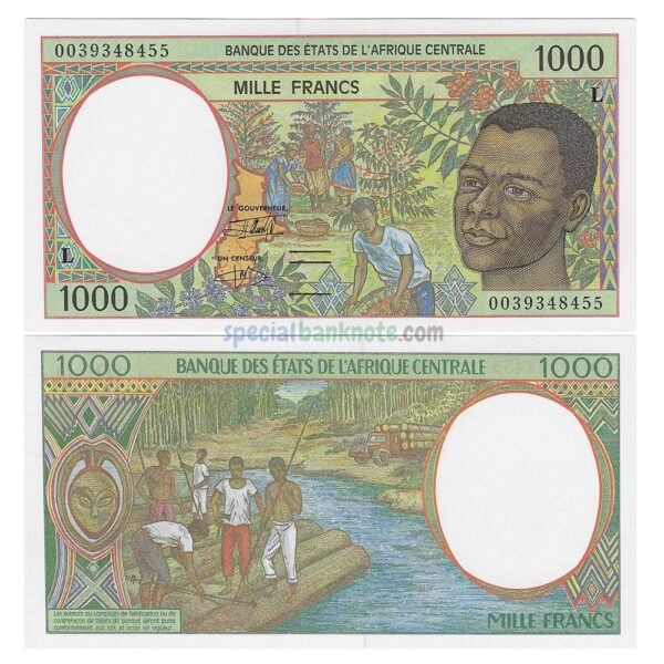 Gabon 1000 Francs Banknote, 1993-2002, UNC (Central African States ...