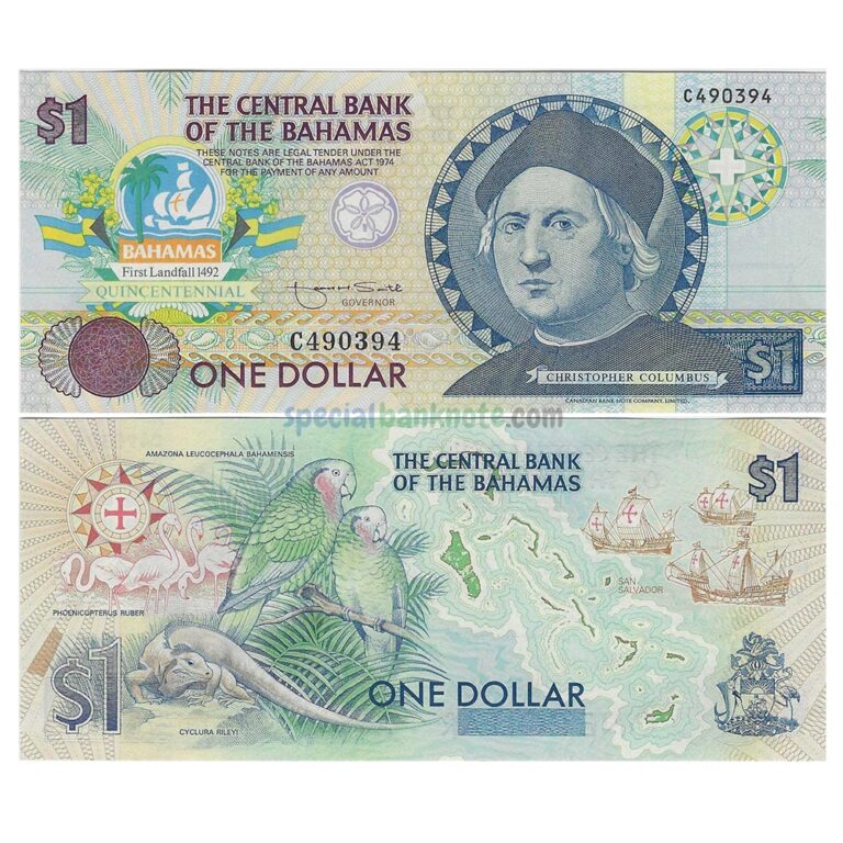 Bahamas 1 Dollar Banknote, 1992, P-50a, UNC - Special Minds Store